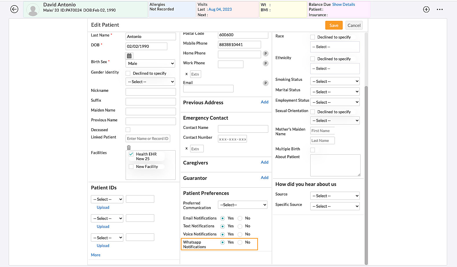 CharmHealth EHR - WhatsApp Integration