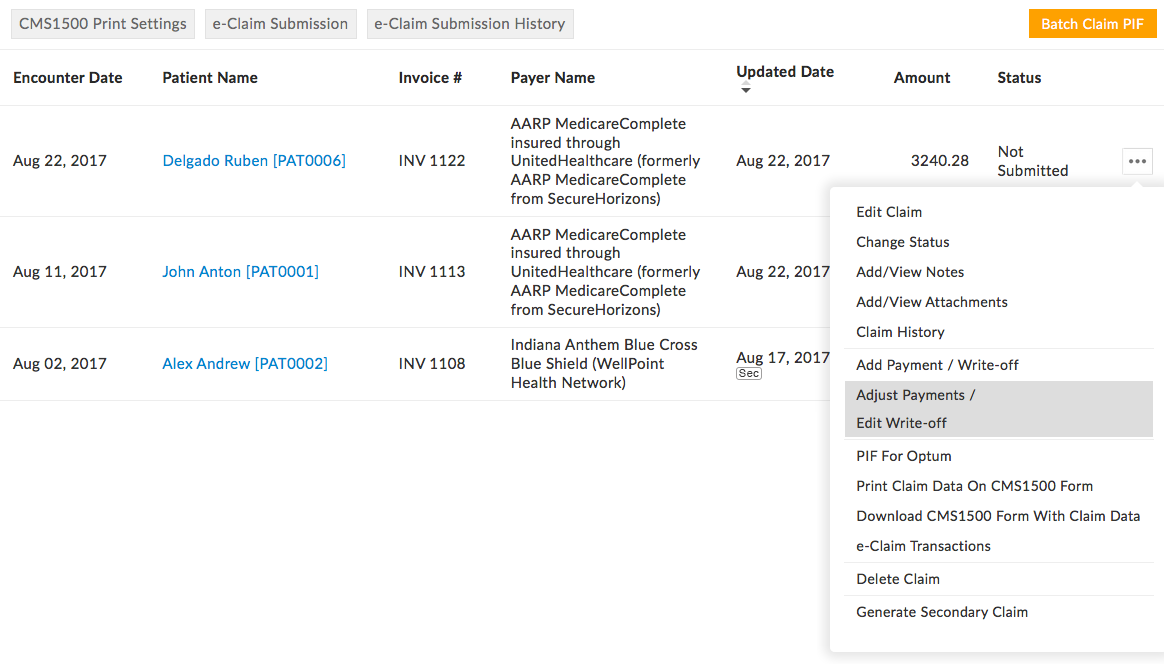 ChARM EHR - Billing Claims