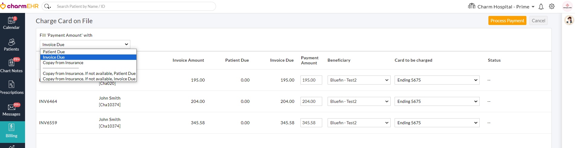 CharmHealth EHR - Patient Billing
